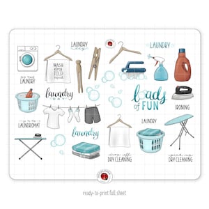 Laundry Day Digital Planner Stickers - Housework & Household Chore ...