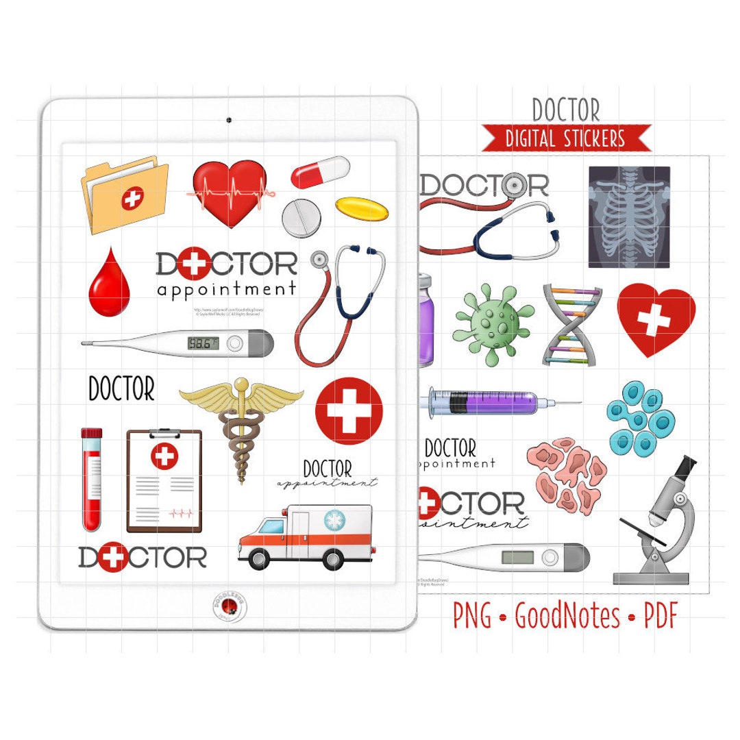 Doctor Appointment Digital Planner Stickers, Goodnotes Stickers ...