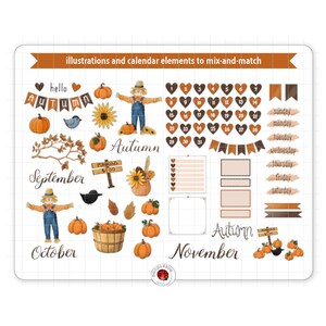 Autumn Digital Planner Stickers September Monthly Kit, Goodnotes ...