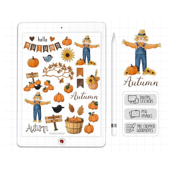 Autumn Digital Planner Stickers Goodnotes Stickers Hello - Etsy