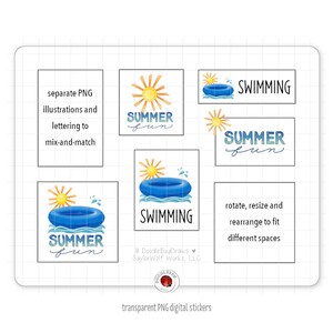Summer Bucket List Digital Planner Stickers - Seasonal Activity Icons ...