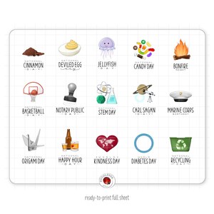 November Wacky Holidays Digital Planner Stickers - National Day Icons ...