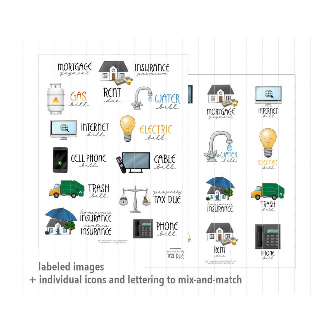 Bill Reminders Digital Planner Stickers Goodnotes Stickers - Etsy