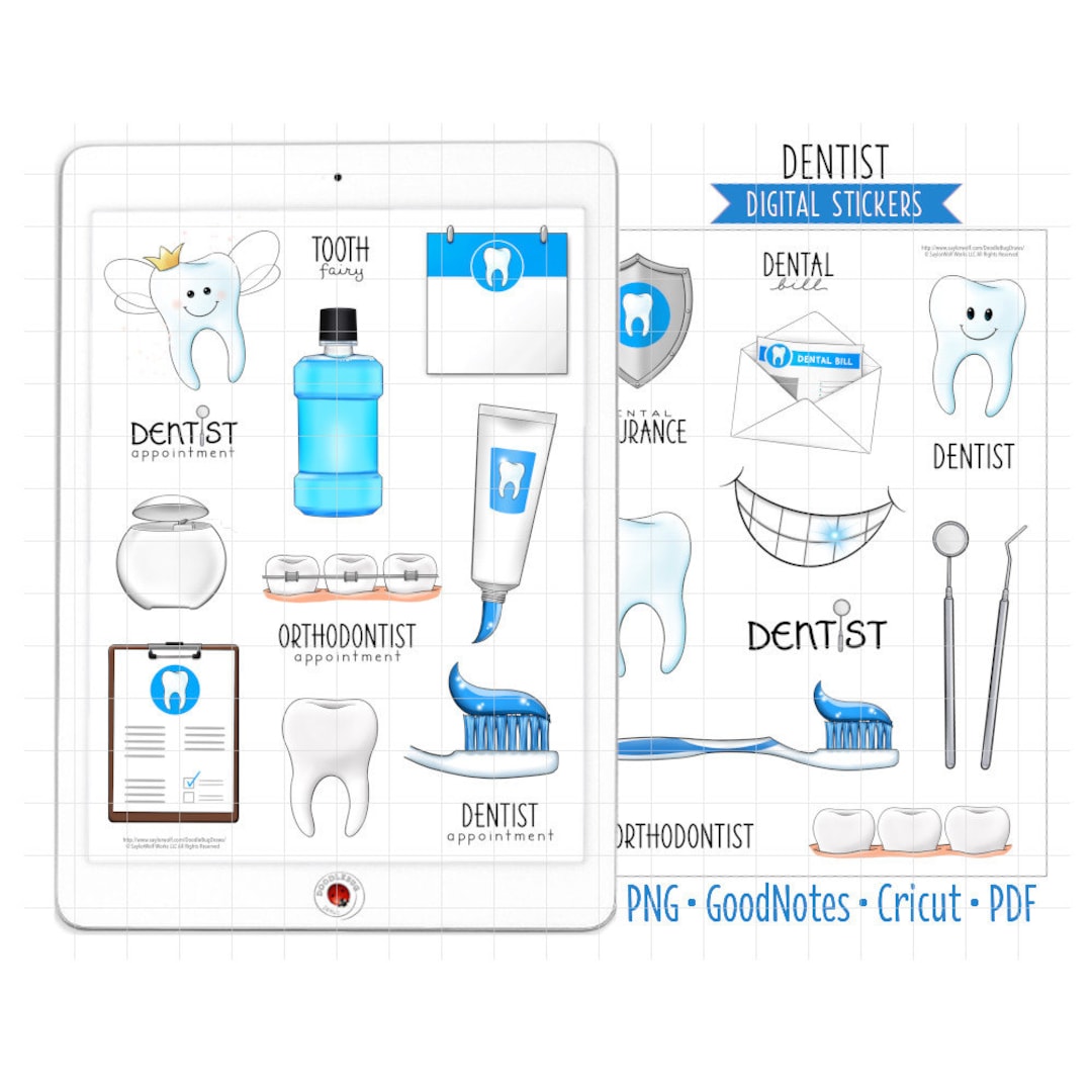 Dentist Appointment Digital Planner Stickers, Goodnotes Stickers, Pre ...