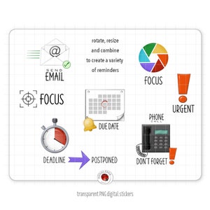 Reminders Digital Planner Stickers - Task Tracking Icons (goodnotes ...