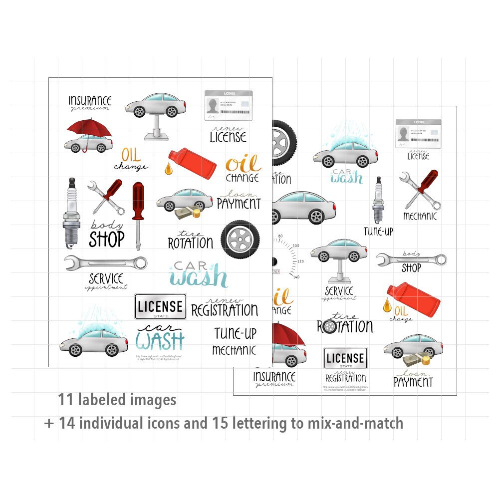 Car Care Digital Planner Stickers Goodnotes Stickers Vehicle | Etsy