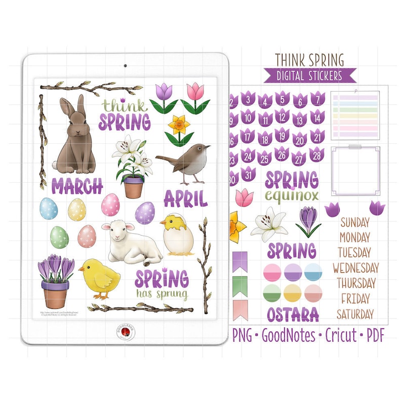 Spring Stickers - Etsy