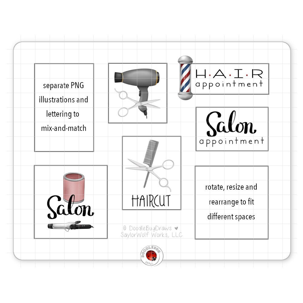 Haircut Digital Planner Stickers Hair Care Goodnotes - Etsy