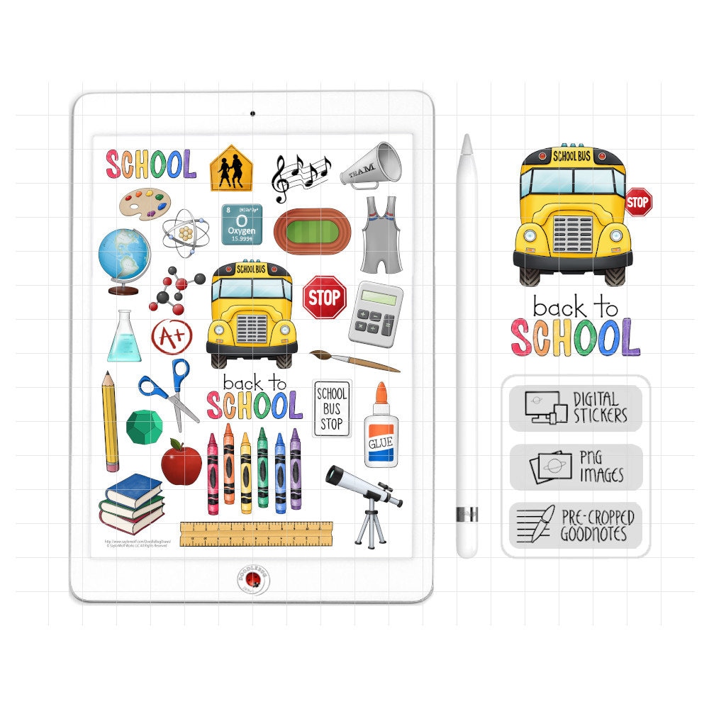 Back to School Digital Planner Stickers Goodnotes Stickers - Etsy