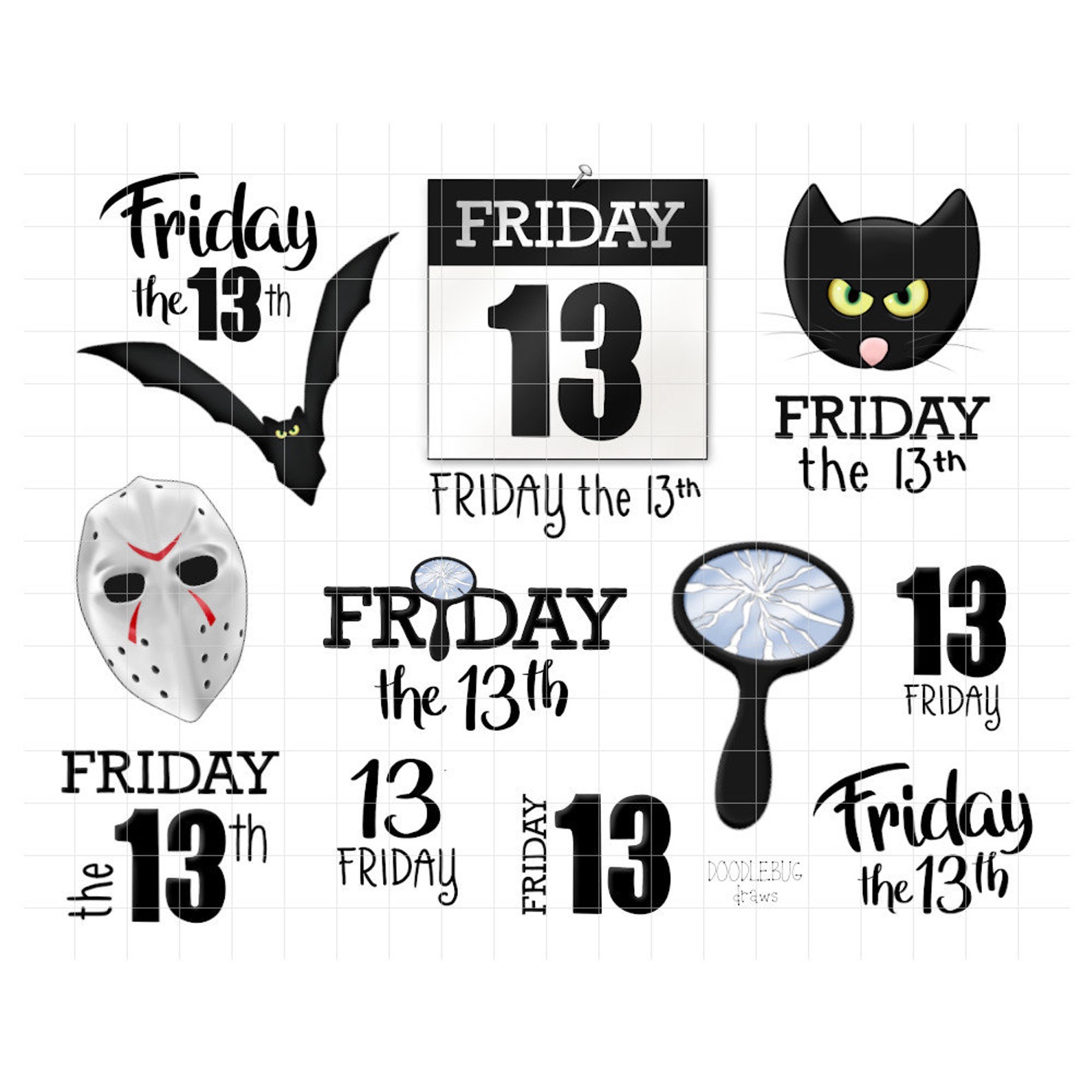 Friday the 13th Digital Planner Stickers GoodNotes Stickers | Etsy