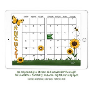 Sunflowers Digital Planner Stickers Monthly Kit : Digital | Etsy