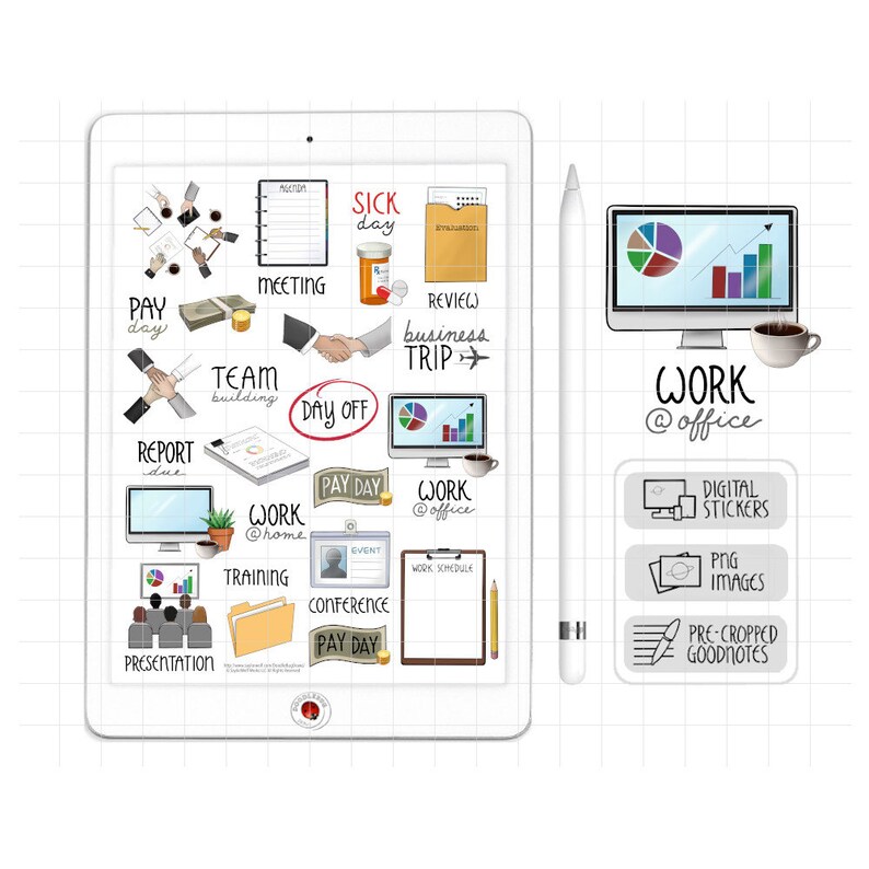Office Work Digital Planner Stickers Goodnotes Stickers - Etsy