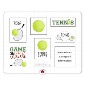 Tennis Digital Planner Stickers, Goodnotes Stickers, Pre-cropped PNG ...