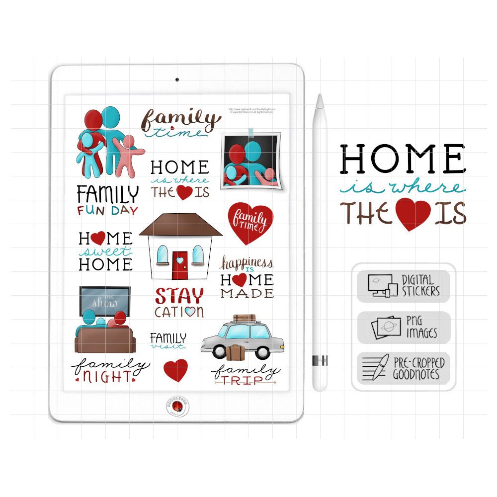 Family Time Digital Planner Stickers GoodNotes Stickers Home | Etsy