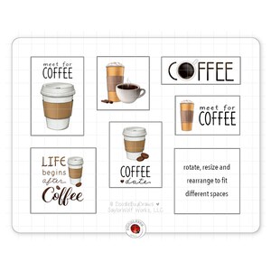 Coffee Digital Planner Stickers, Goodnotes Stickers, Pre-cropped PNG ...