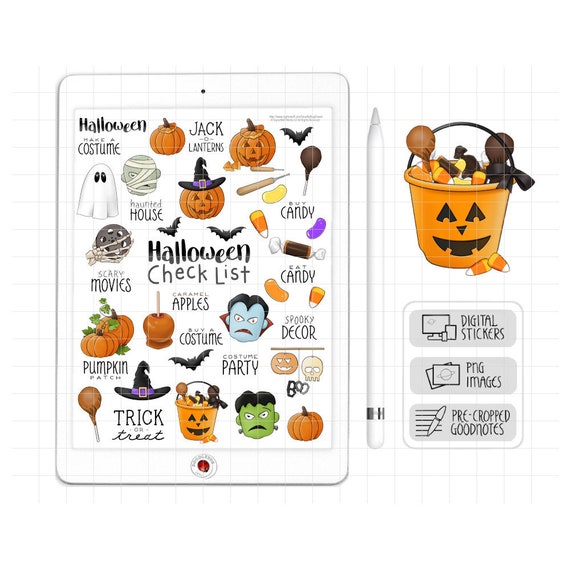 Halloween Checklist Digital Planner Stickers Goodnotes - Etsy