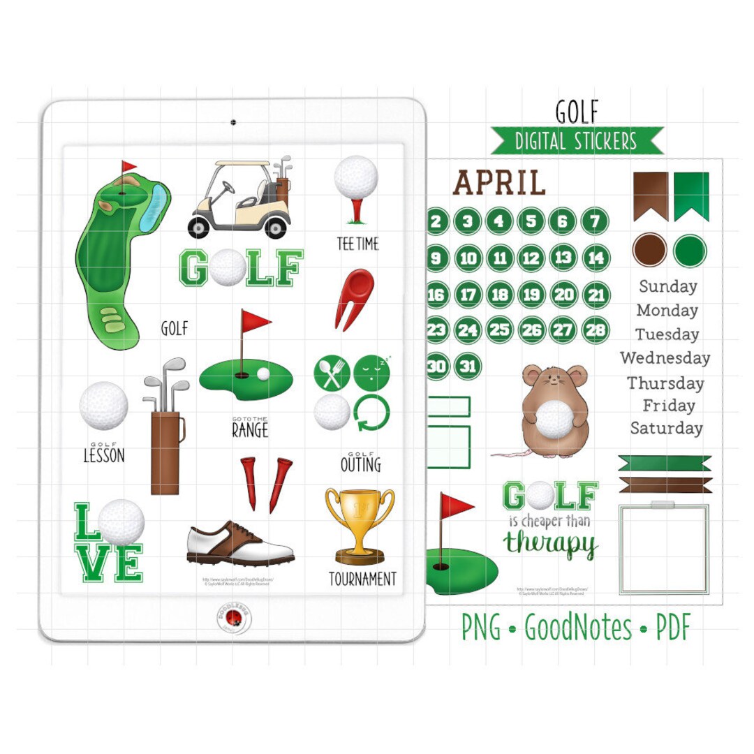 Golf Digital Planner Stickers, Sports Monthly Kit, Goodnotes Stickers ...