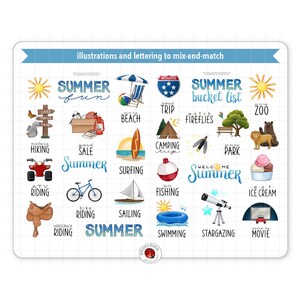 Summer Bucket List Digital Planner Stickers, Goodnotes Stickers, Pre ...