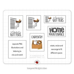 Home Maintenance Digital Planner Stickers, Goodnotes Stickers, Pre ...