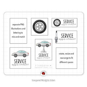 Car Care Digital Planner Stickers, Goodnotes Stickers, Pre-cropped PNG ...