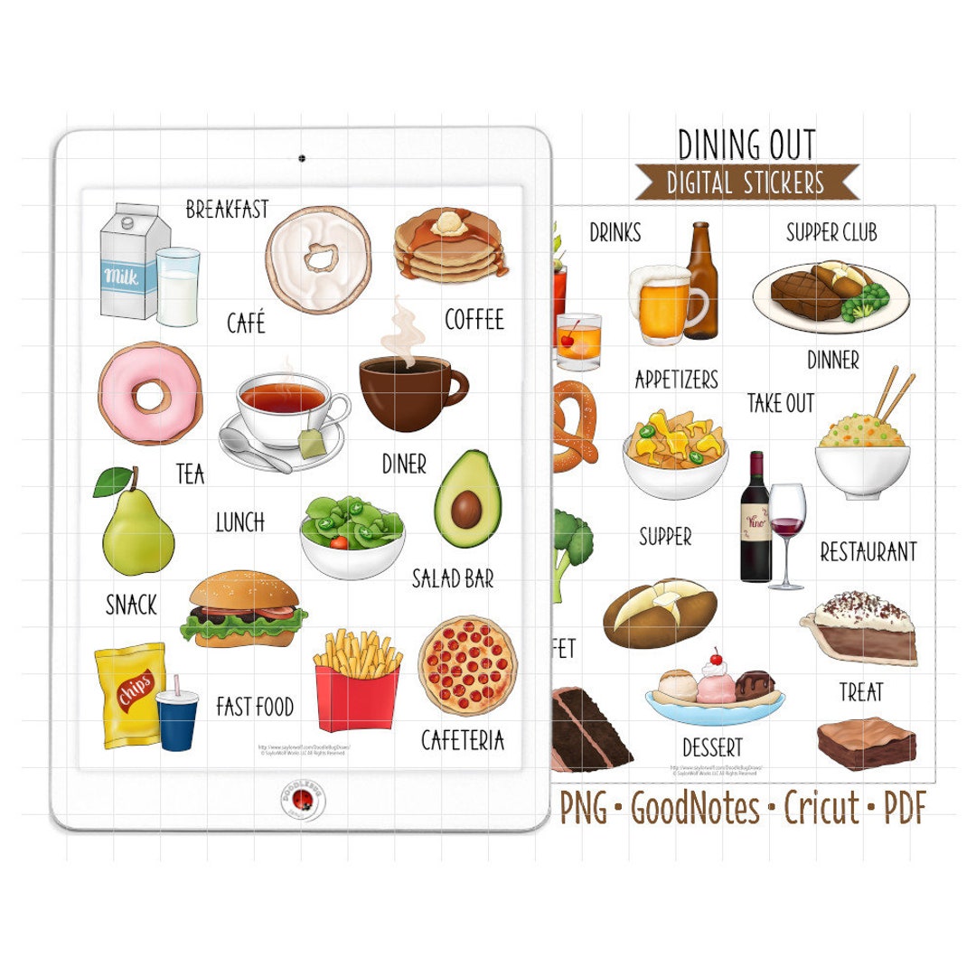 Food & Drink Digital Planner Stickers - Meal Planning Icons (goodnotes ...