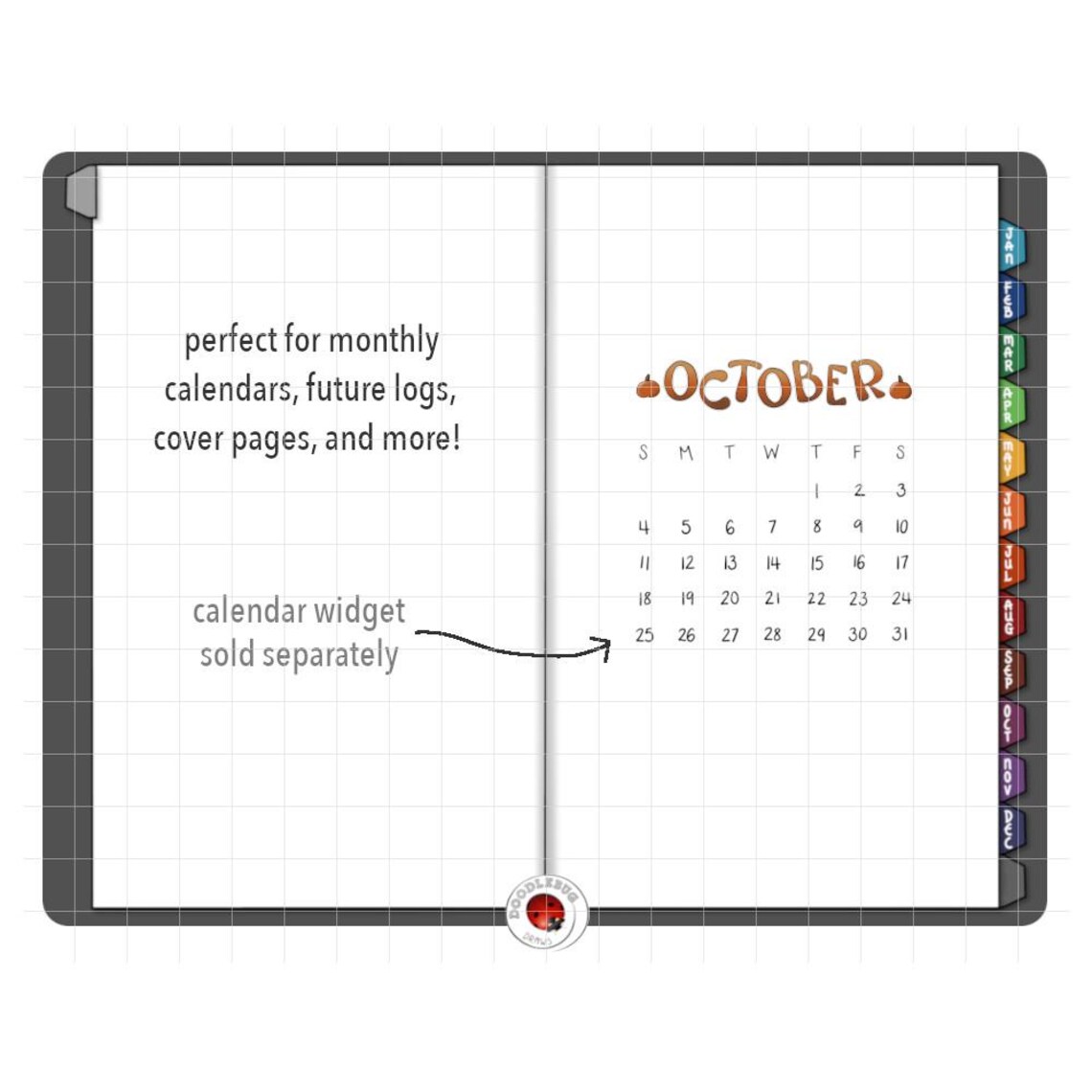 Seasonal Month Names Digital Planner Stickers - Monthly Calendar ...