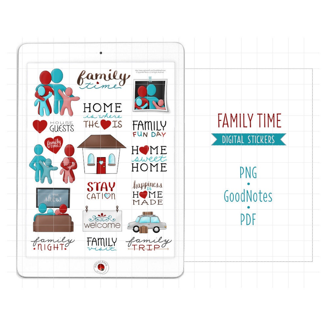 Family Time Digital Planner Stickers Goodnotes Stickers - Etsy