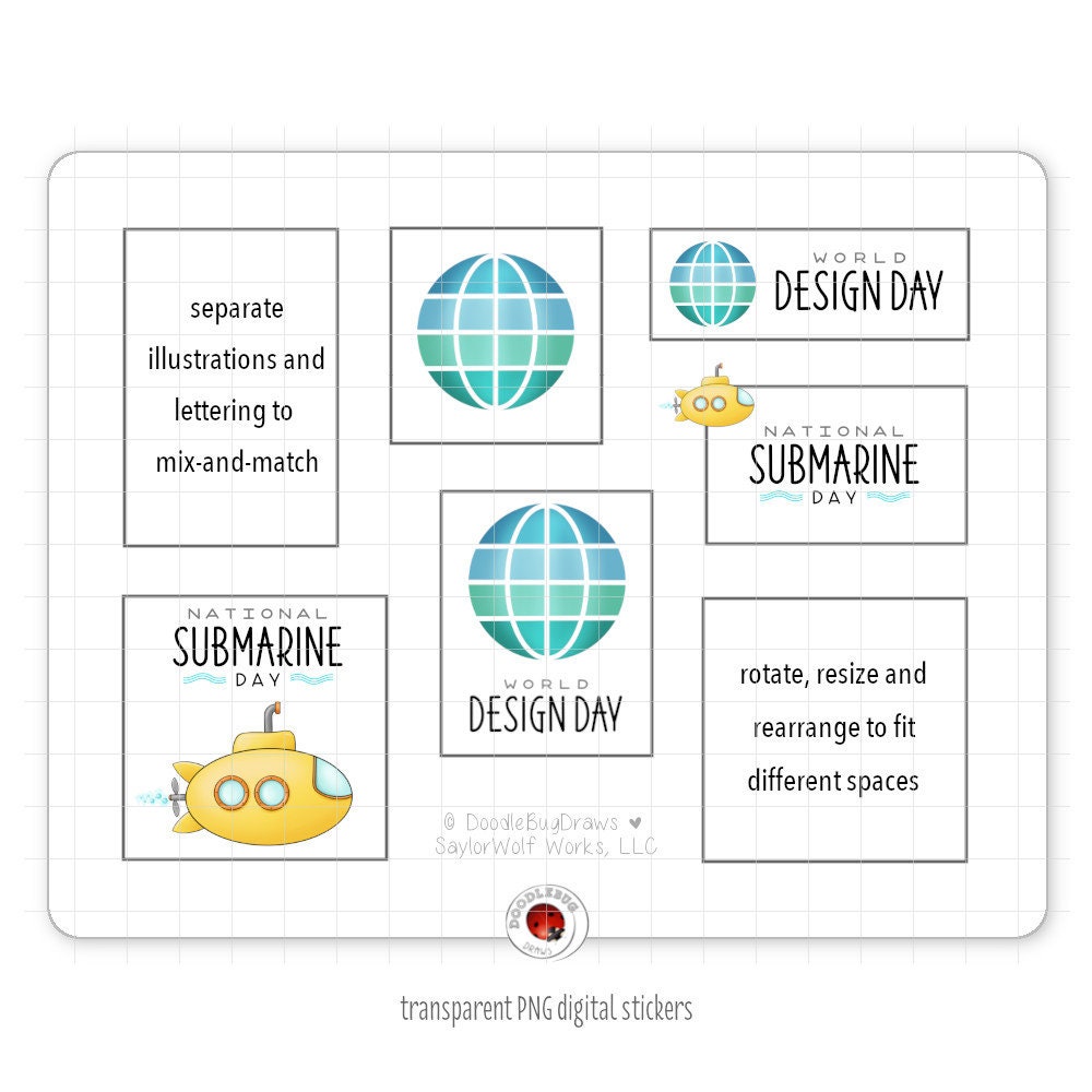 April Wacky Holidays Digital Planner Stickers - National Day Icons ...