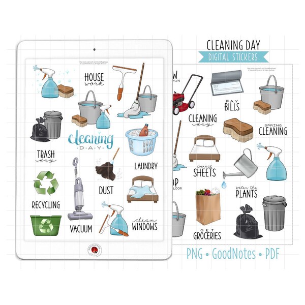 Cleaning Planner Stickers - Etsy