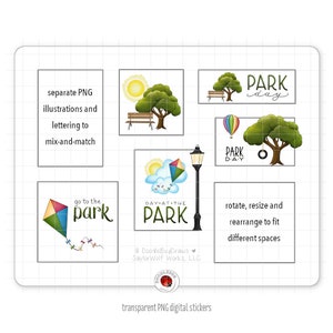 Park Day Digital Planner Stickers - Outdoor Recreation Icons (goodnotes ...