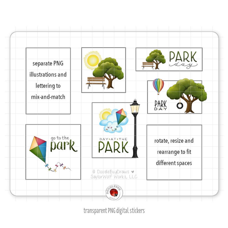 Park Day Digital Planner Stickers - Outdoor Recreation Icons (goodnotes ...