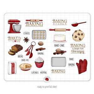 Baking Digital Planner Stickers, Goodnotes Stickers, Pre-cropped PNG ...
