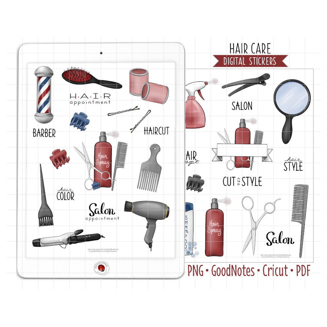 Haircut Digital Planner Stickers - Hair Appointment Calendar Icons ...