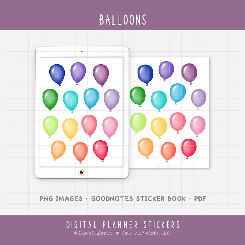 Balloon Stickers - Etsy