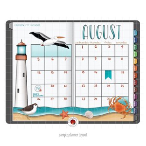 Beach Day Digital Planner Stickers, August Monthly Kit, Goodnotes ...