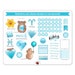March Birthstone Digital Planner Stickers, Blue Aquamarine Monthly Kit ...