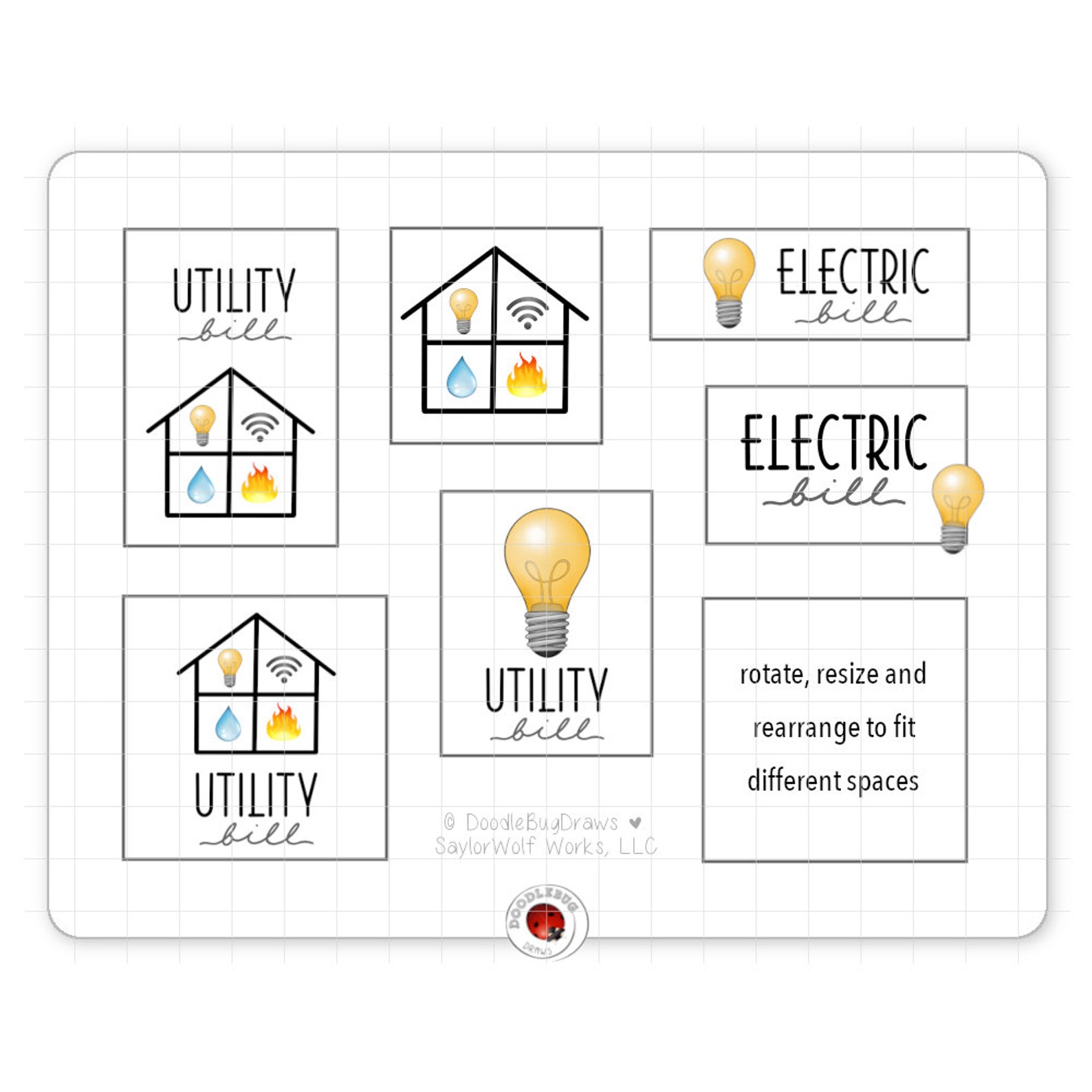 Bill Reminders Digital Planner Stickers, Goodnotes Stickers, Pre ...