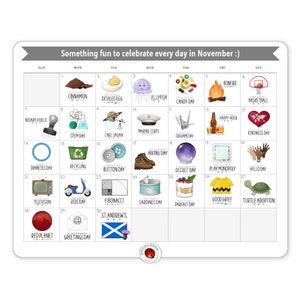 November Wacky Holidays Digital Planner Stickers - National Day Icons ...