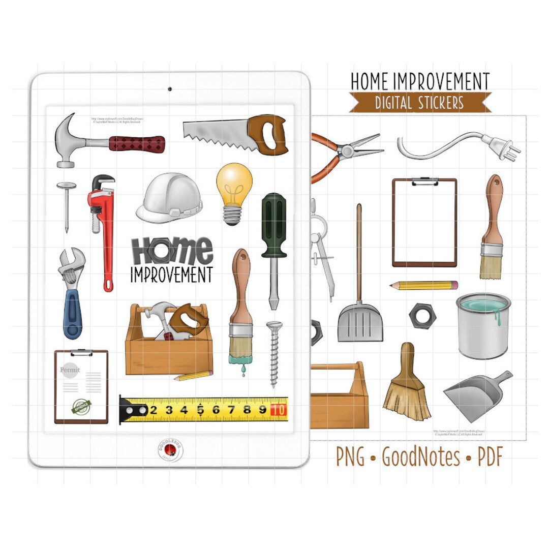 Home Improvement Digital Planner Stickers, Goodnotes Stickers, Pre ...