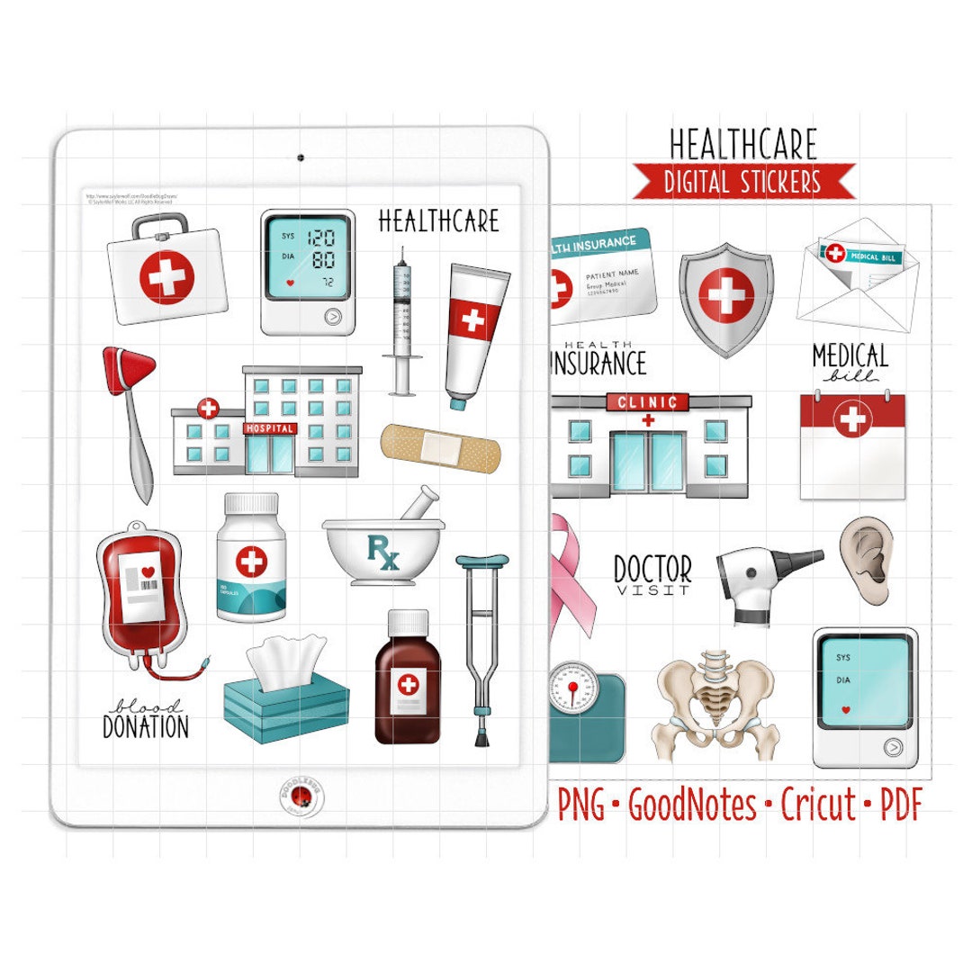 Healthcare Digital Planner Stickers - Doctor Appointment Calendar Icons ...
