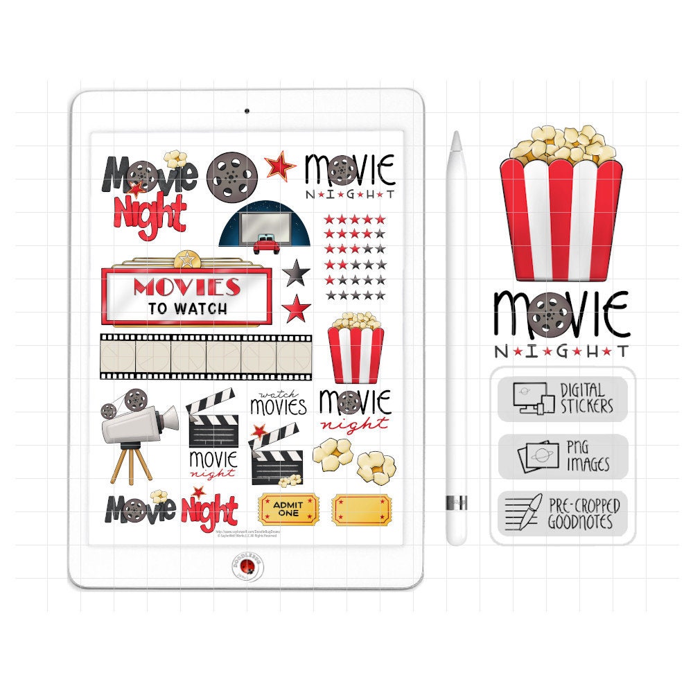 Paper & Party Supplies Movie Night Stickers etna.com.pe
