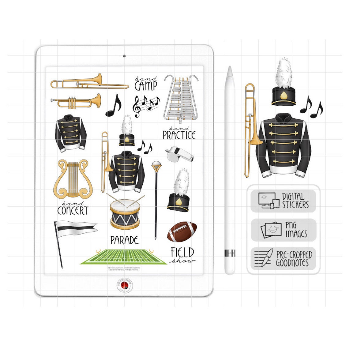 Marching Band Digital Planner Stickers Goodnotes Stickers - Etsy
