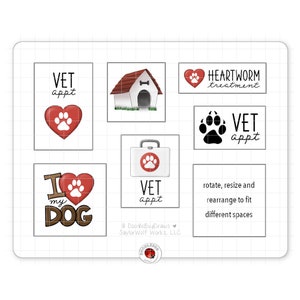 Dog Owner Digital Planner Stickers, Goodnotes Stickers, Pre-cropped PNG ...