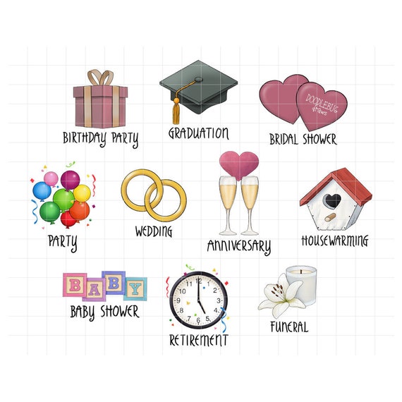 Life Events Digital Planner Stickers GoodNotes Stickers PNG | Etsy