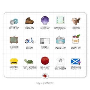 November Wacky Holidays Digital Planner Stickers - National Day Icons ...