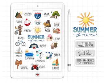 Summer Digital Stickers - Etsy