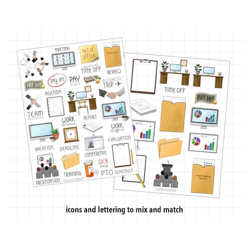 Office Work Digital Planner Stickers Goodnotes Stickers - Etsy