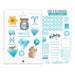 March Birthstone Digital Planner Stickers, Blue Aquamarine Monthly Kit ...
