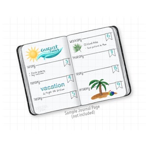 Tropical Vacation Digital Planner Stickers, Travel Goodnotes Stickers ...