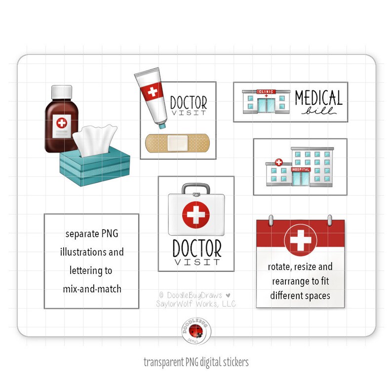 Healthcare Digital Planner Stickers - Doctor Appointment Calendar Icons ...